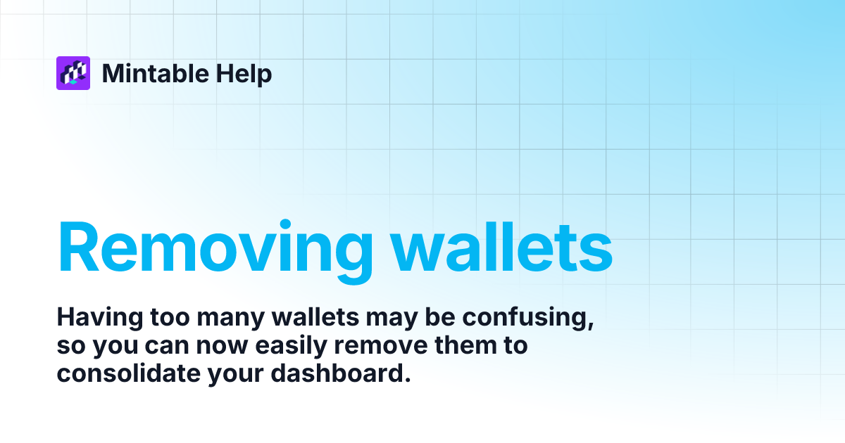 Removing wallets | Mintable Help