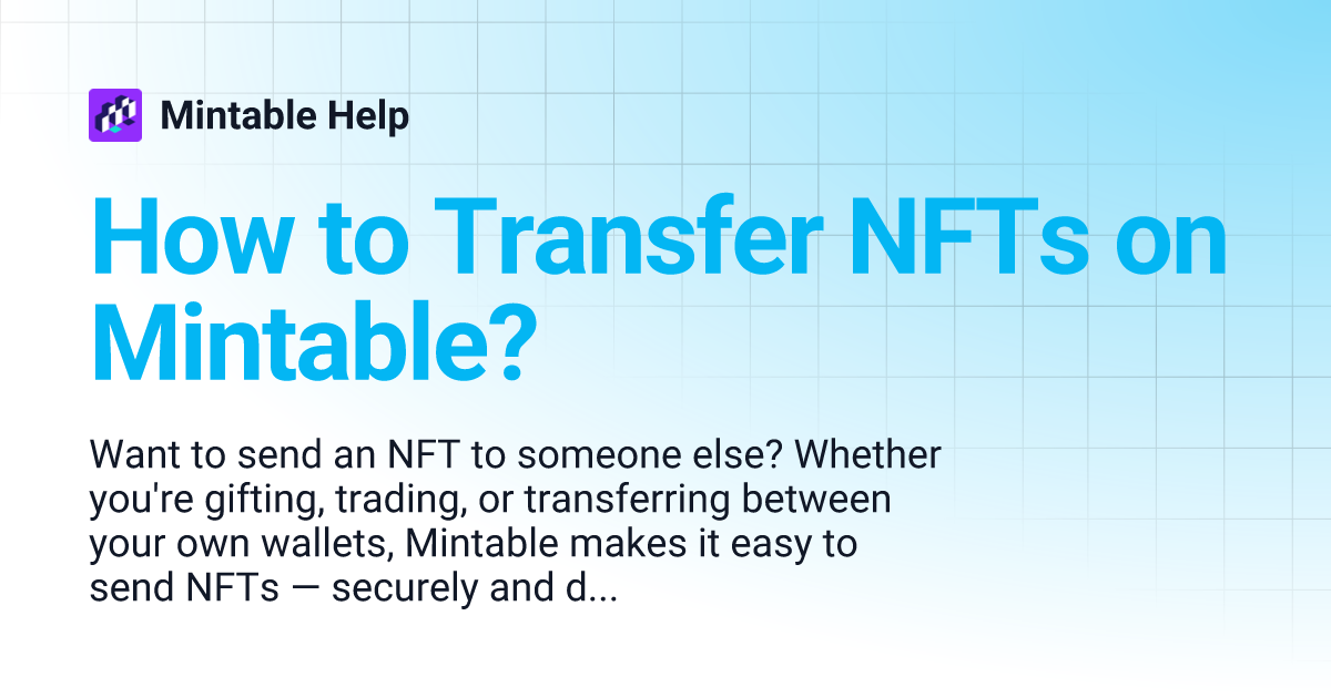 How to Transfer NFTs on Mintable? | Mintable Help