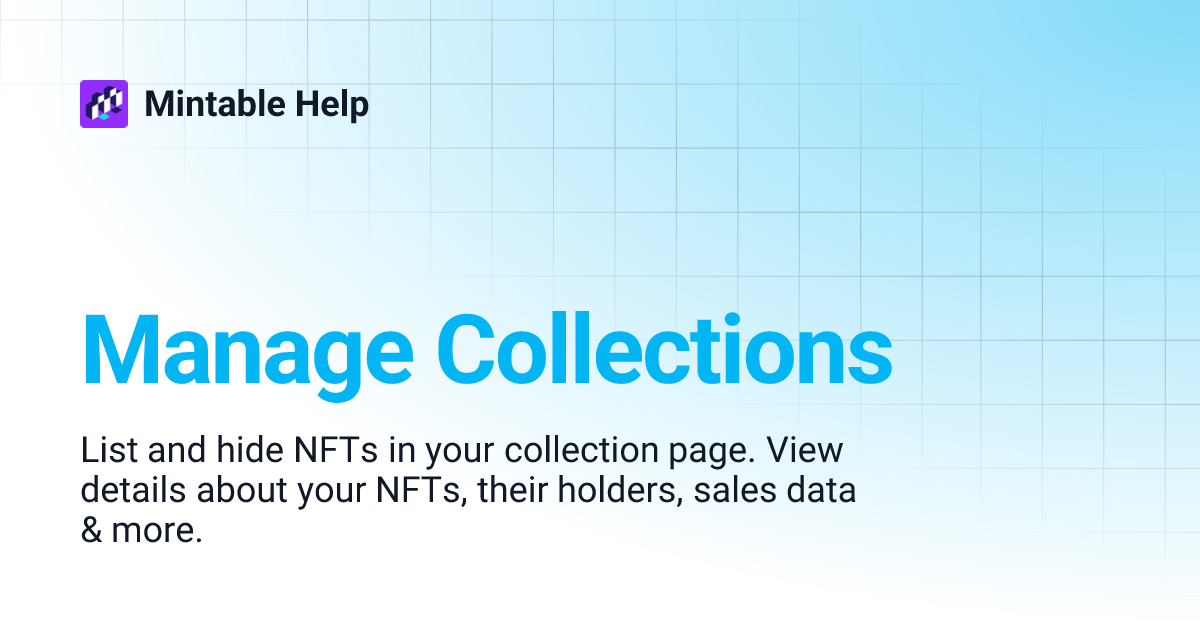 Manage Collections | Mintable Help